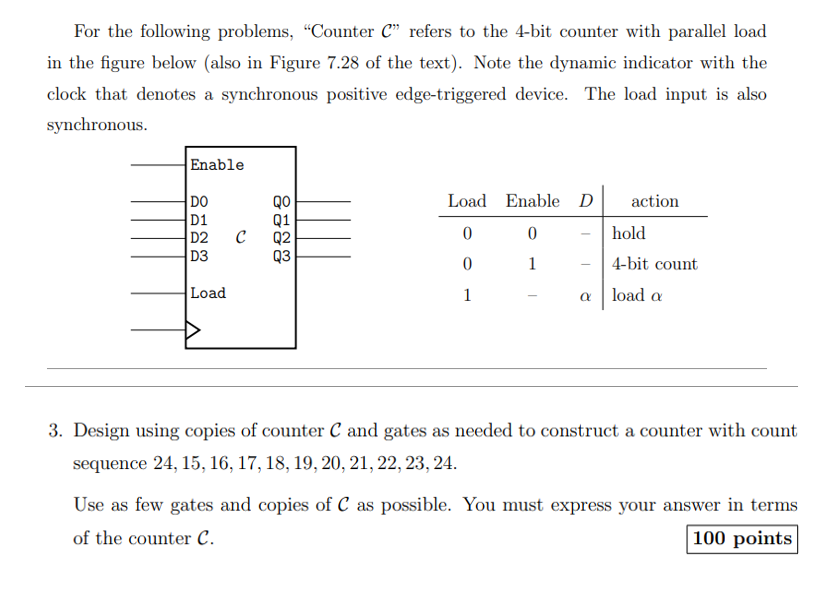 Solved For the following problems, "Counter C” refers to the | Chegg.com