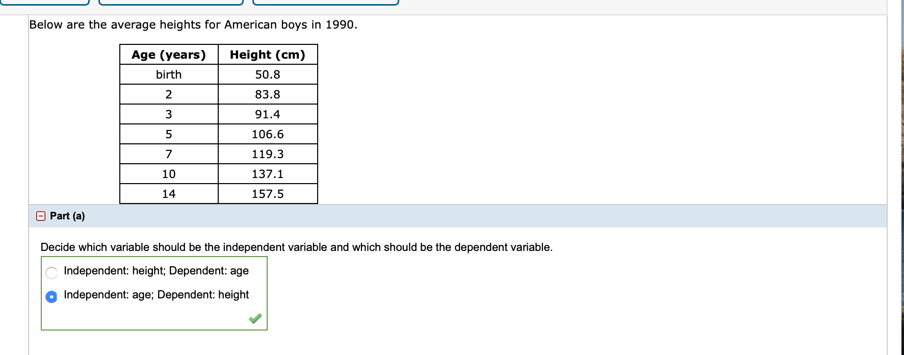 Solved Below are the average heights for American boys in | Chegg.com
