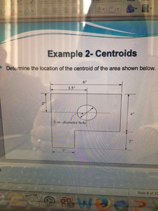 Solved Determine the location of the centroid of the area | Chegg.com