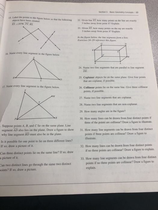 Solved 12 I Section 1 Basic Geometry Concepts Section 11 | Chegg.com