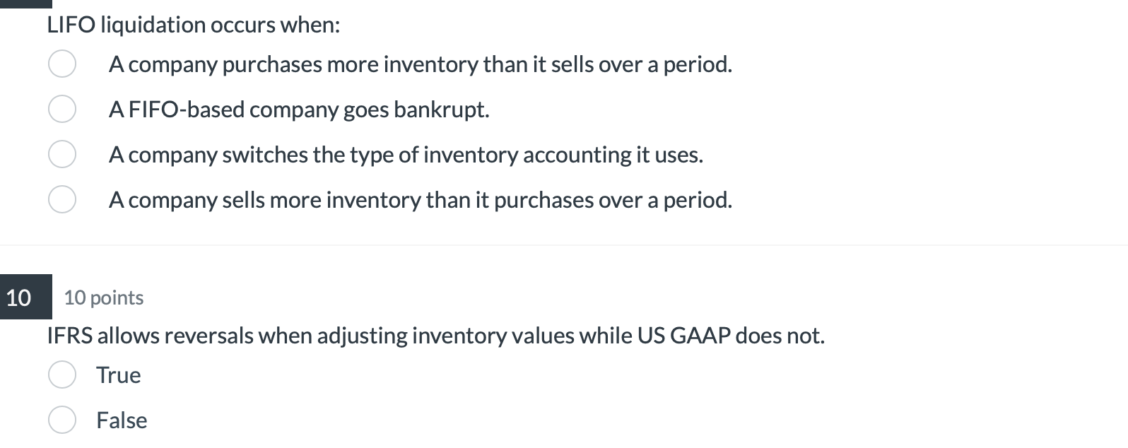 Solved LIFO liquidation occurs when: A company purchases | Chegg.com