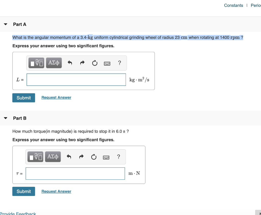 Solved Constants Perio Part A What is the angular momentum | Chegg.com