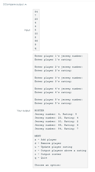 Solved 7.22 LAB ⋆ : Program: Soccer team roster | Chegg.com