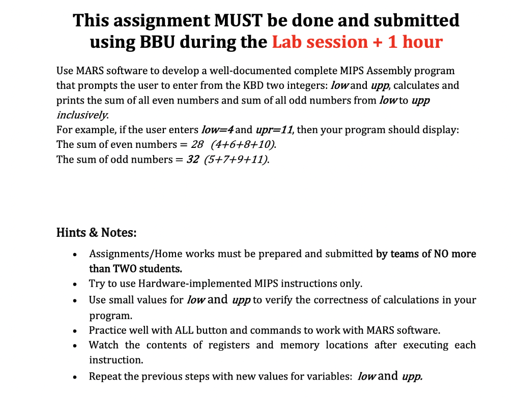 Solved This assignment MUST be done and submitted using BBU | Chegg.com
