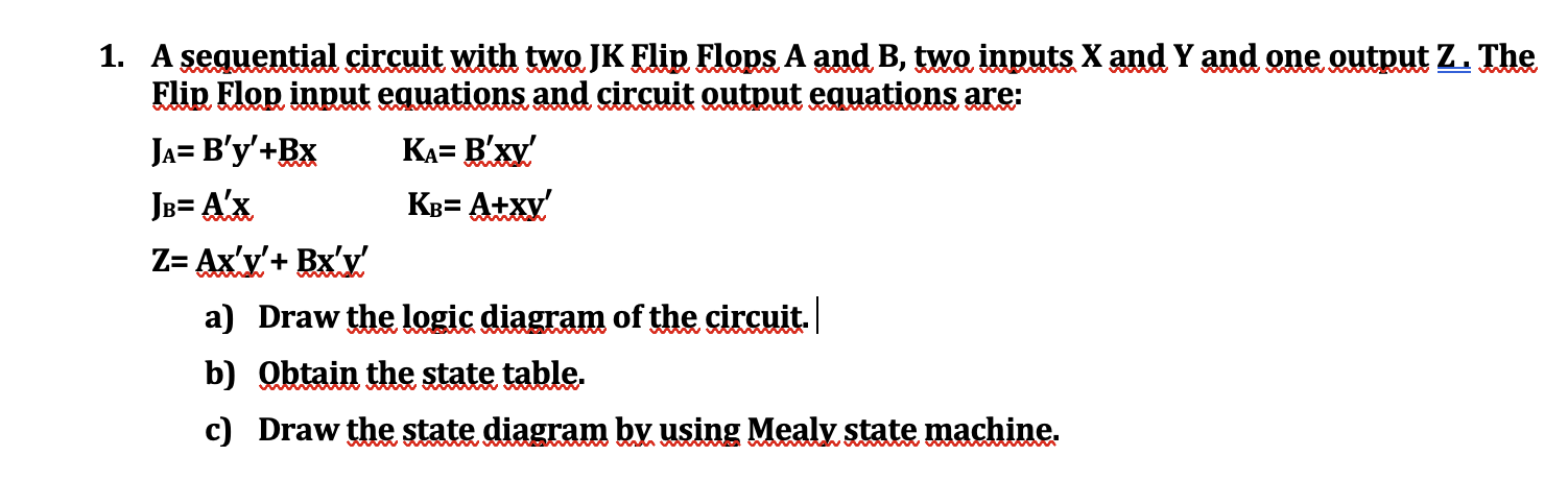 Solved A sequential circuit with two JK ﻿Flip Flops A and B, | Chegg.com