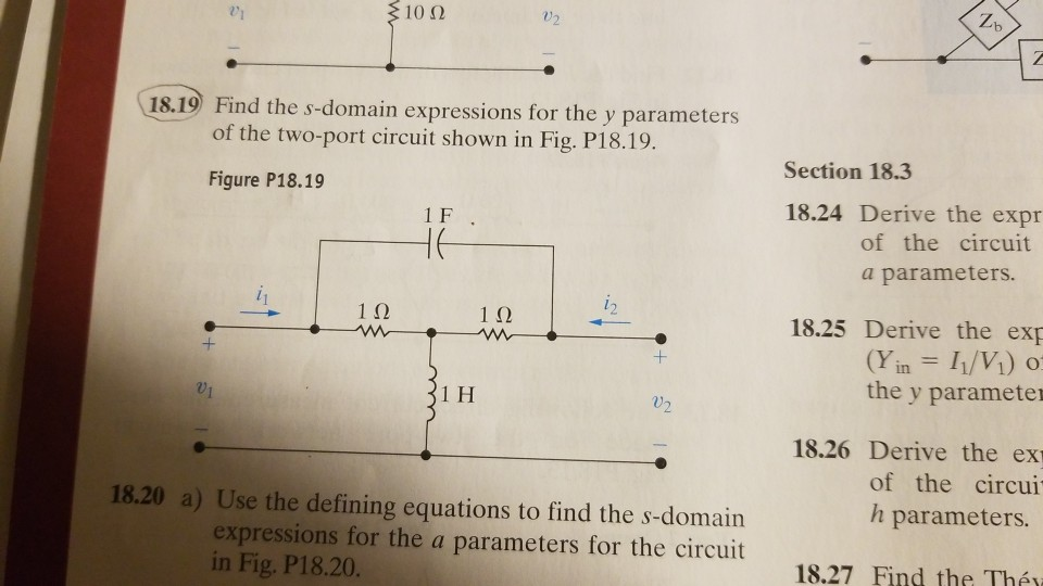Solved 31012 18.19 Find the s-domain expressions for the y | Chegg.com