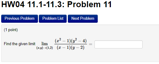 Solved HW04 11.1-11.3: Problem 11 Previous Problem Problem | Chegg.com