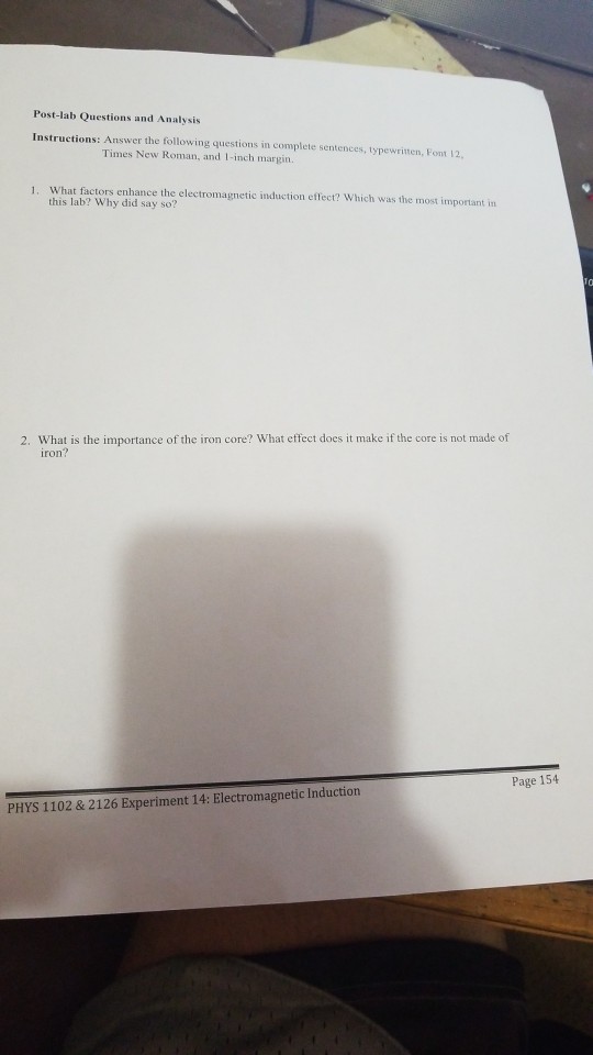 Solved These questions is about experiment 14: | Chegg.com