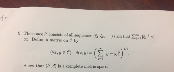 Solved The space l^2 consists of all sequences (xi_1, xi_2, | Chegg.com