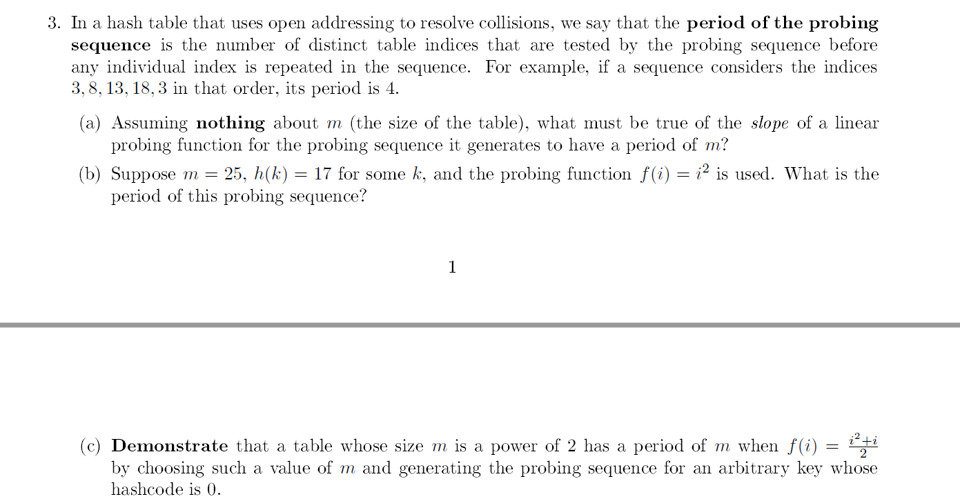 3. In a hash table that uses open addressing to | Chegg.com