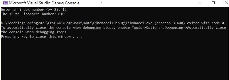 Solved Create a console app to calculate a Fibonacci | Chegg.com