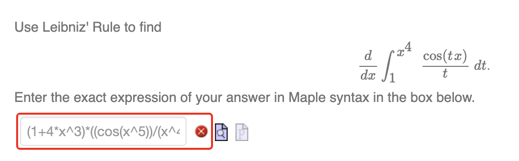 Solved Use Leibniz' Rule to find ddx∫x41 cos(t x)t dt . | Chegg.com