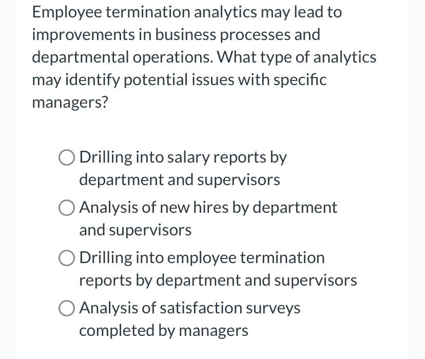 Solved Which of the following data analytics tests | Chegg.com