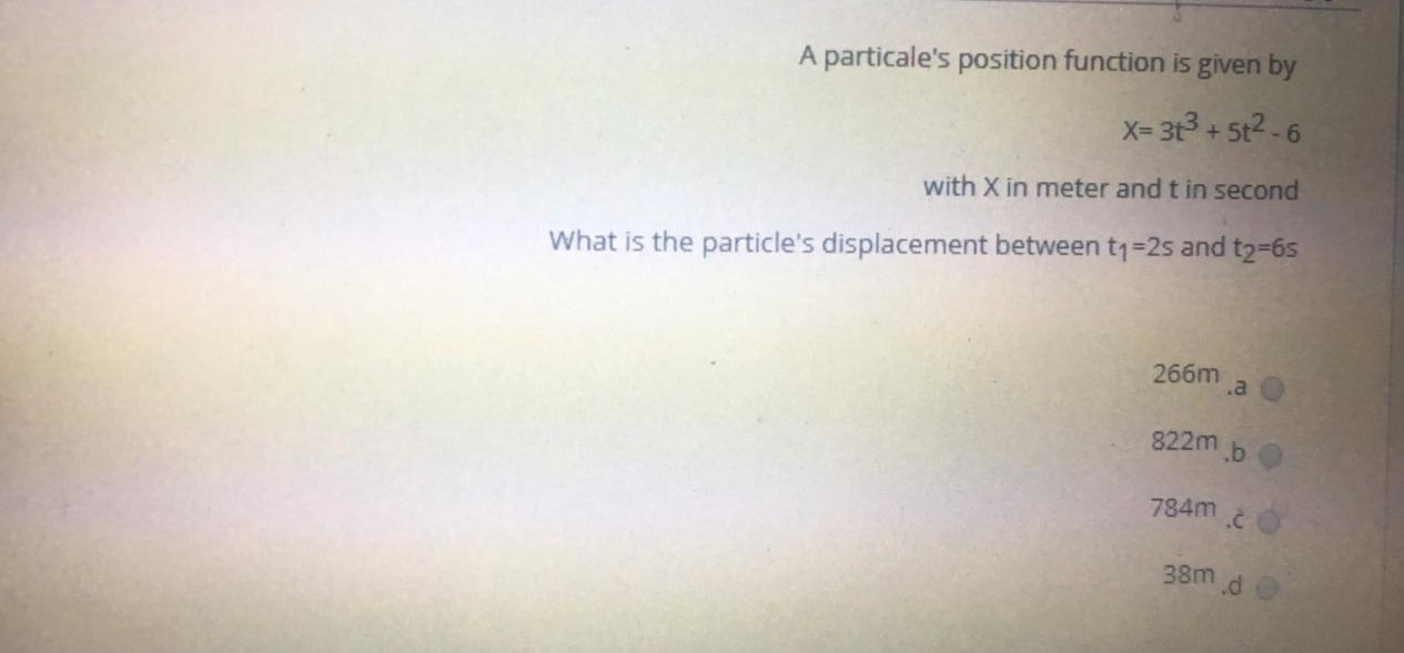 Solved A particale's position function is given by X= 3 + | Chegg.com