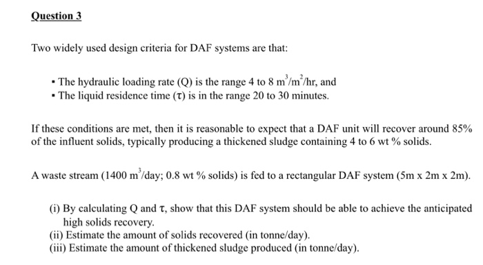 Solved Two widely used design criteria for DAF systems are | Chegg.com