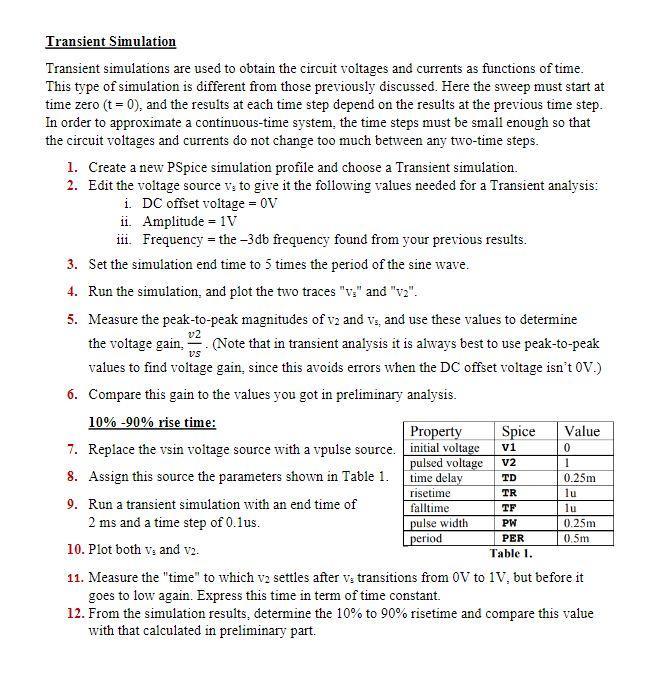 Solved Transient Simulation Transient simulations are used | Chegg.com