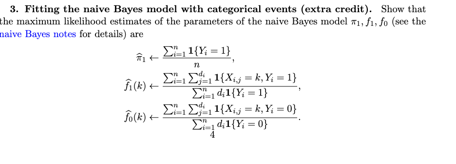 3. Fitting the naive Bayes model with categorical | Chegg.com