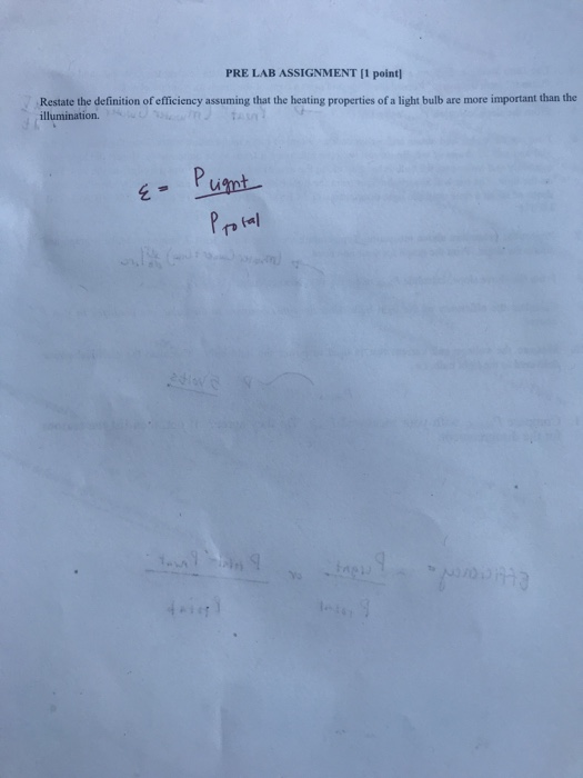 Solved PRE LAB ASSIGNMENT [1 point] Restate the definition | Chegg.com