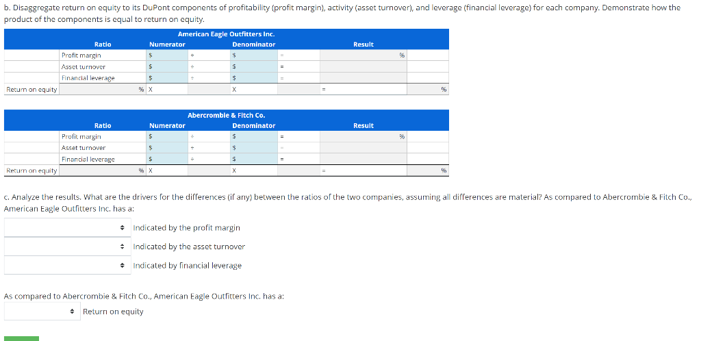 Solved Computing, Disaggregating, and Analyzing Return on | Chegg.com