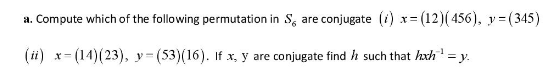 Solved a. Compute which of the following permutation in S, | Chegg.com
