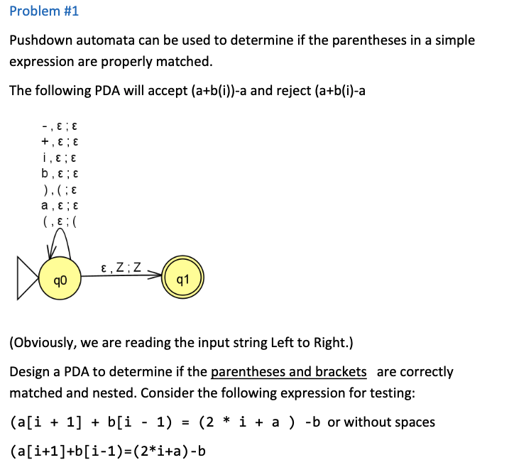 Solved Problem #1 Pushdown automata can be used to determine | Chegg.com