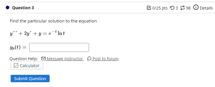 Solved Find the particular solution to the equation | Chegg.com