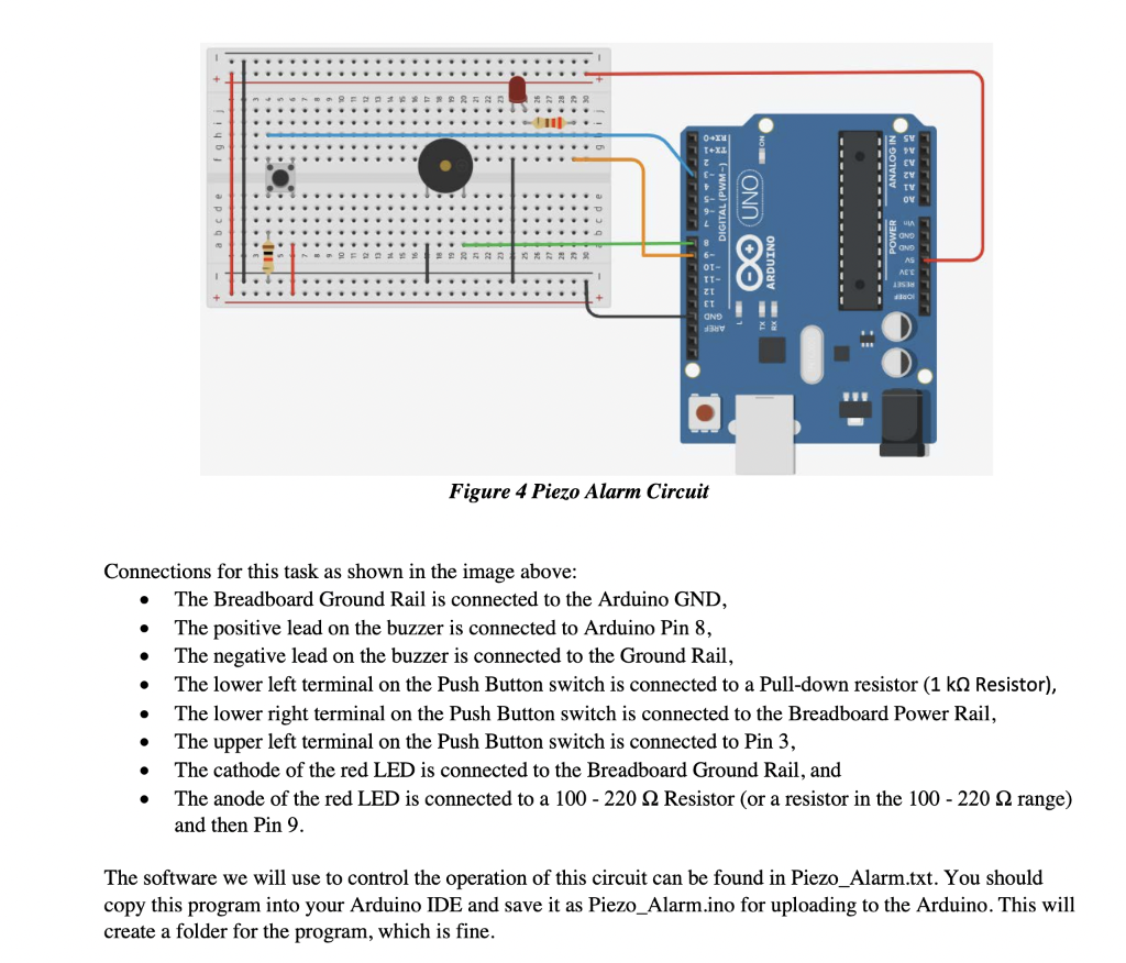 Solved 3.3 Task 2: Piezo Alarm In your Pre-Lab, you should | Chegg.com