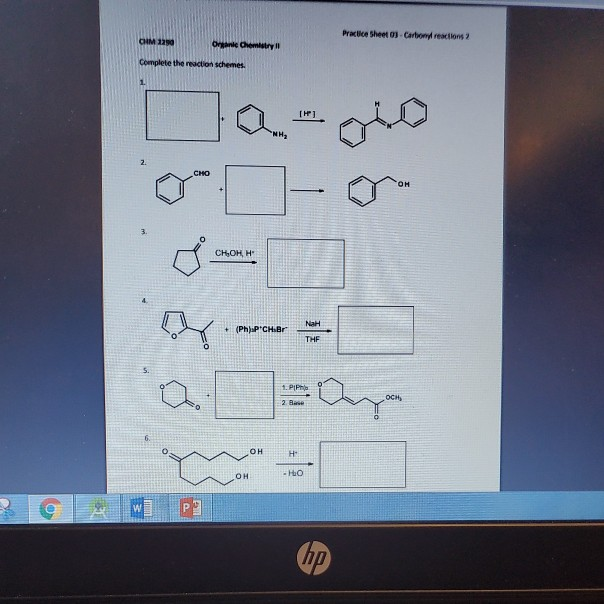 Solved Practice Sheetos Carbon reactions 2 CIM 1290 One | Chegg.com