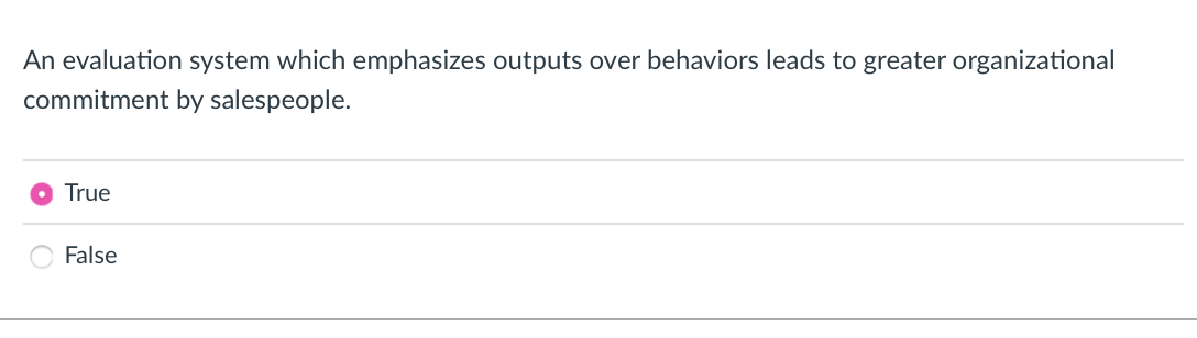 Solved An evaluation system which emphasizes outputs over | Chegg.com