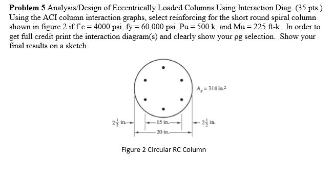 Solved Problem 5 Analysis/Design of Eccentrically Loaded | Chegg.com