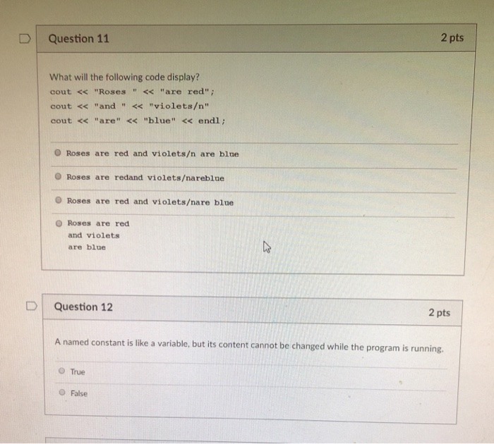 Solved Question 11 2 Pts What Will The Following Code 7237