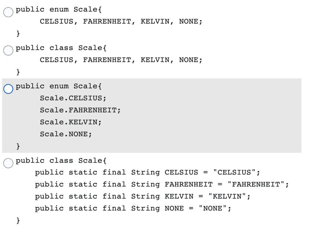 Solved Question 7 (1 point) Given the enum class public Enum | Chegg.com