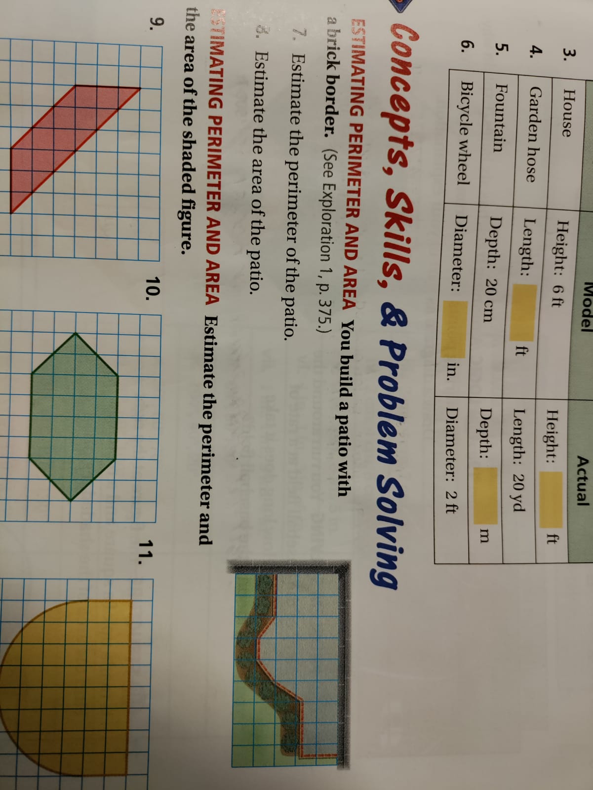 ESTIMATING PERIMETER AND AREA You build a patio with | Chegg.com