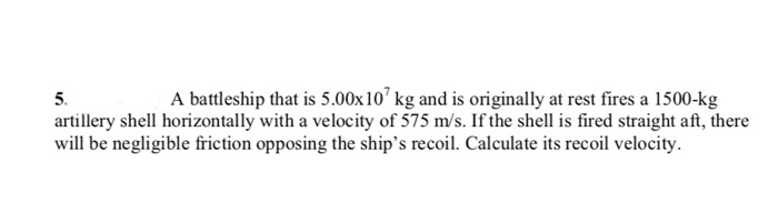 Solved 5. artillery shell horizontally with a velocity of | Chegg.com