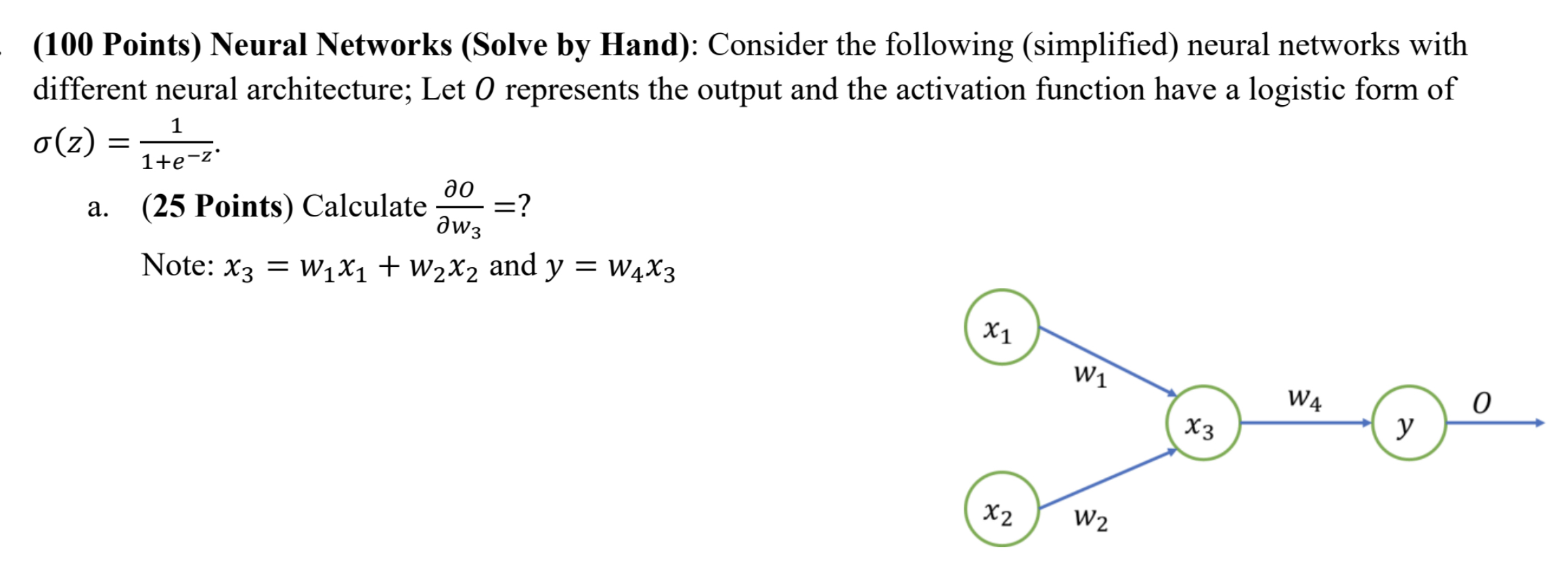 Solved (100 Points) Neural Networks (Solve by Hand): | Chegg.com