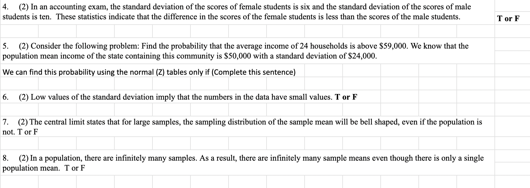 4. (2) In an accounting exam, the standard deviation | Chegg.com