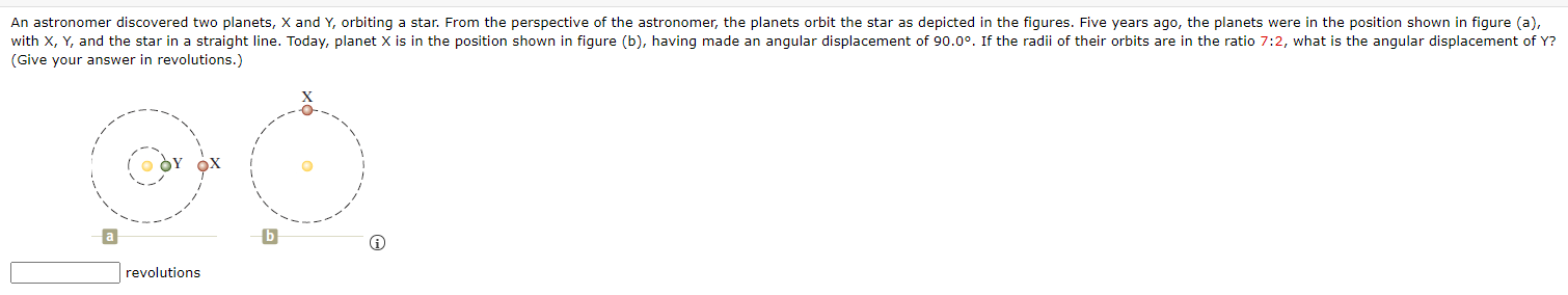 Solved An astronomer discovered two planets, X and Y, | Chegg.com
