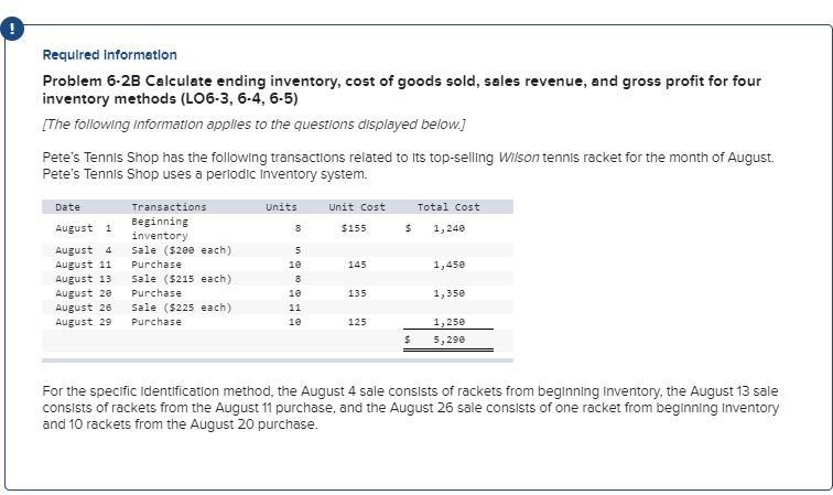 Solved Required Information Problem 6-2B Calculate ending | Chegg.com