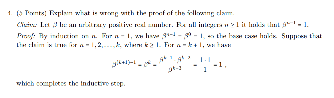 Solved 4. (5 Points) Explain what is wrong with the proof of | Chegg.com