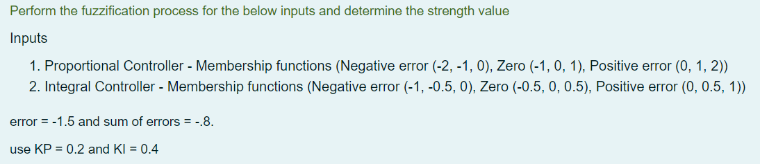 Solved Perform the fuzzification process for the below | Chegg.com