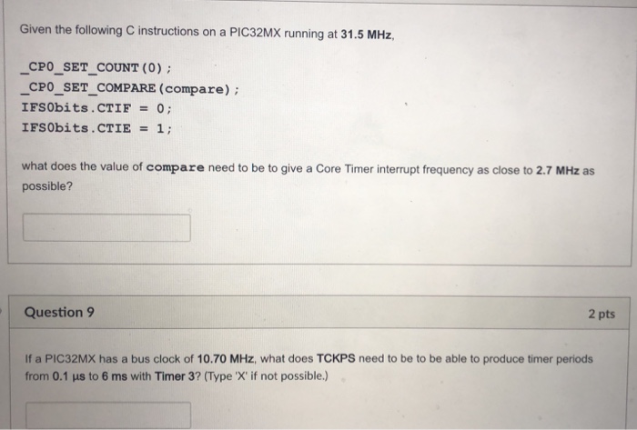 Solved Given the following C instructions on a PIC32MX | Chegg.com