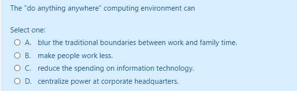 Solved The "do anything anywhere" computing environment | Chegg.com
