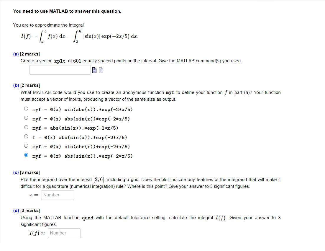 Solved You need to use MATLAB to answer this question. You | Chegg.com