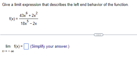 Give a limit expression that describes the left end | Chegg.com