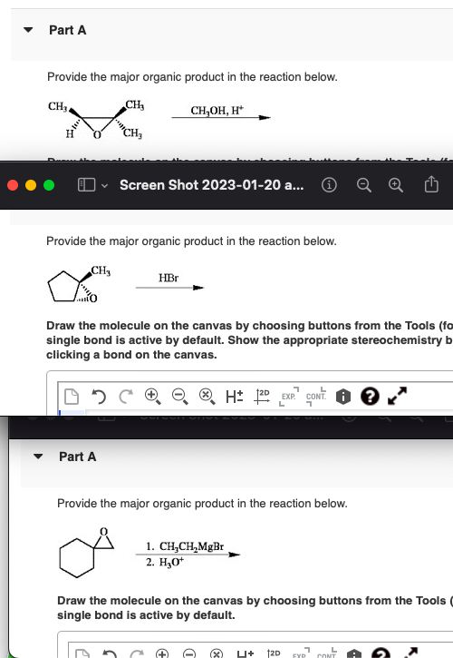 Solved Provide the major organic product in the reaction | Chegg.com