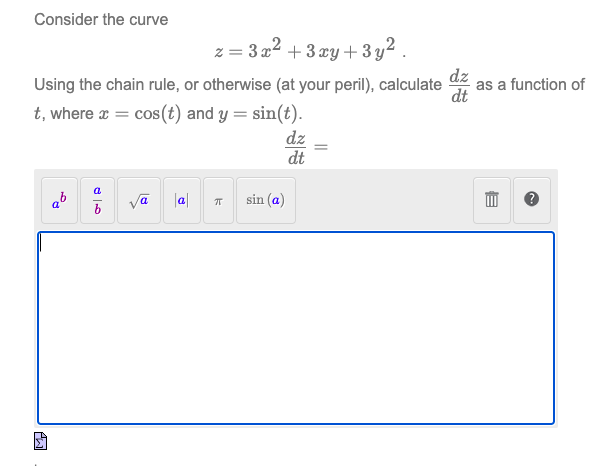 Solved dz Consider the curve 2= 3x2 + 3 xy + 3y2 Using the | Chegg.com