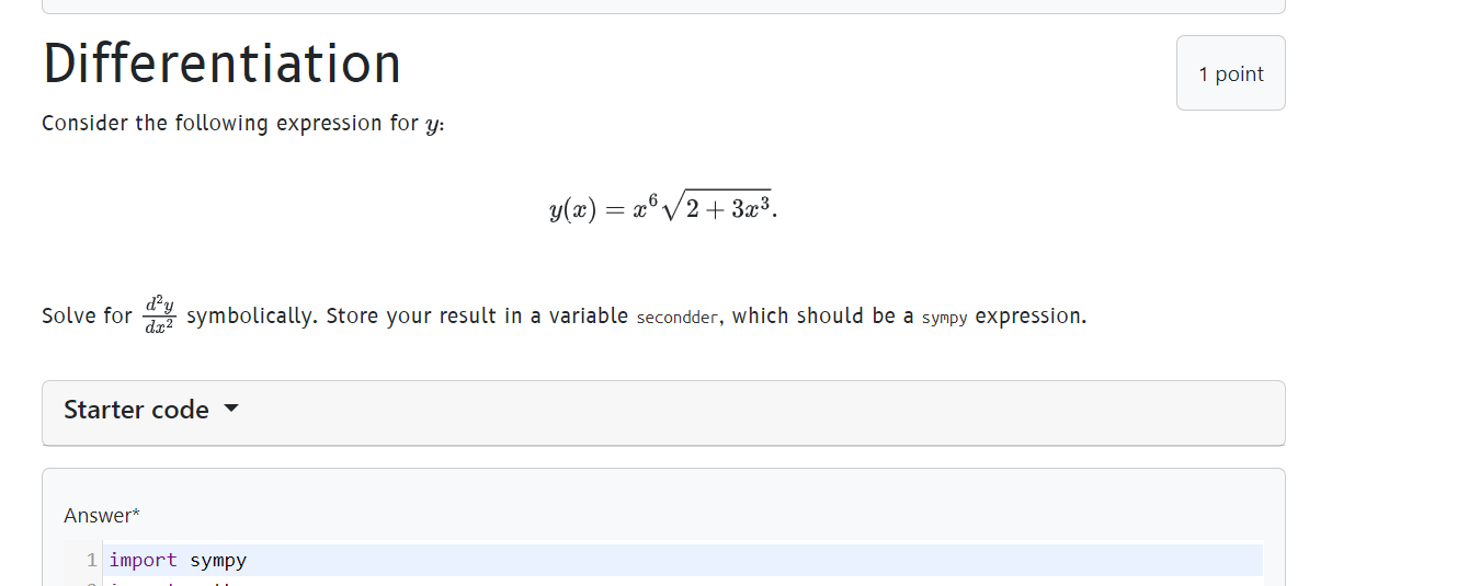 Solved Differentiation Consider the following expression for | Chegg.com