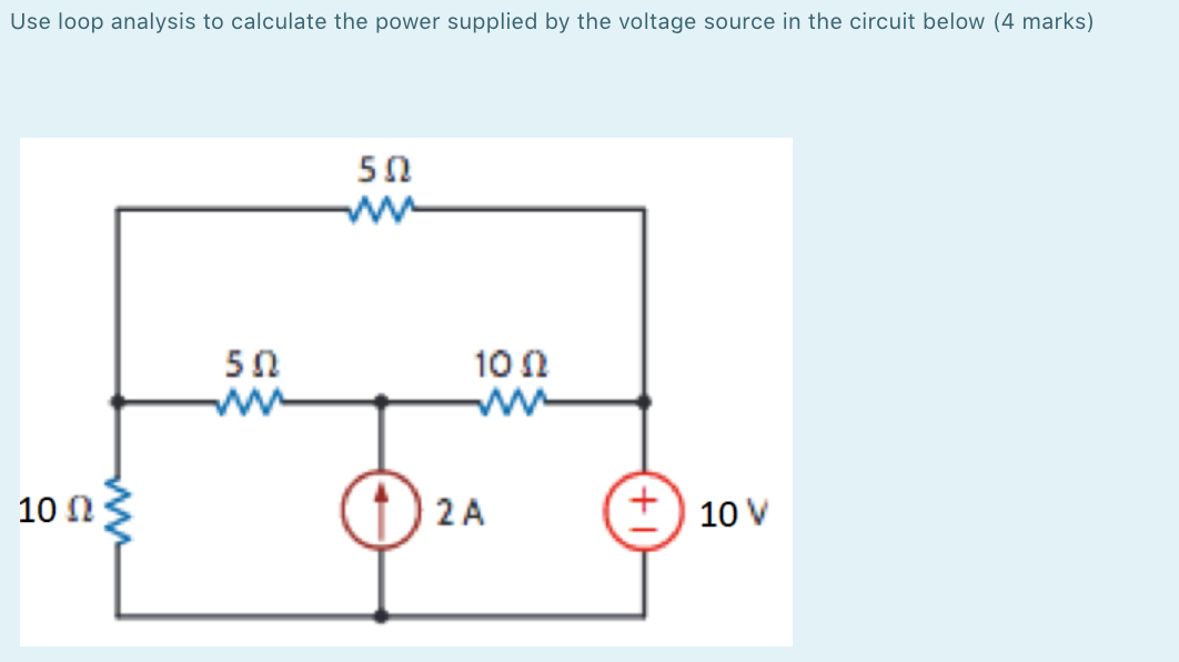 Solved Use loop analysis to calculate the power supplied by | Chegg.com