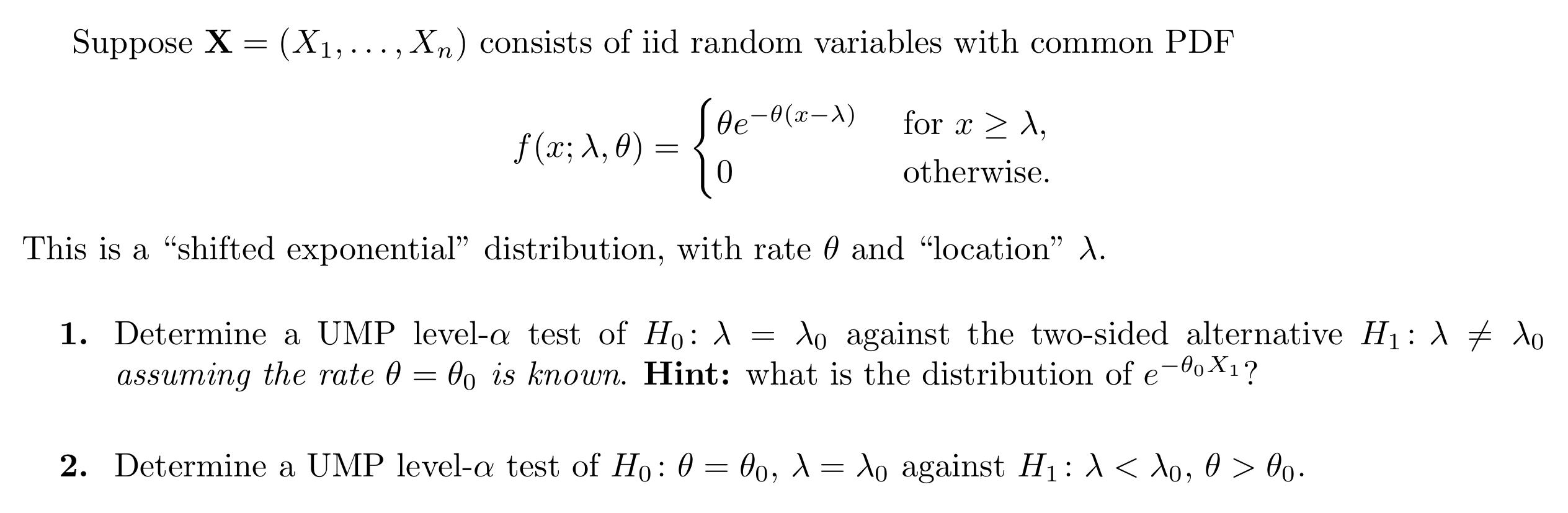 Solved Suppose X = (X1,..., Xn) consists of iid random | Chegg.com