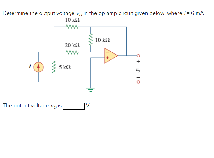 Solved Determine the output voltage vo in the op amp circuit | Chegg.com
